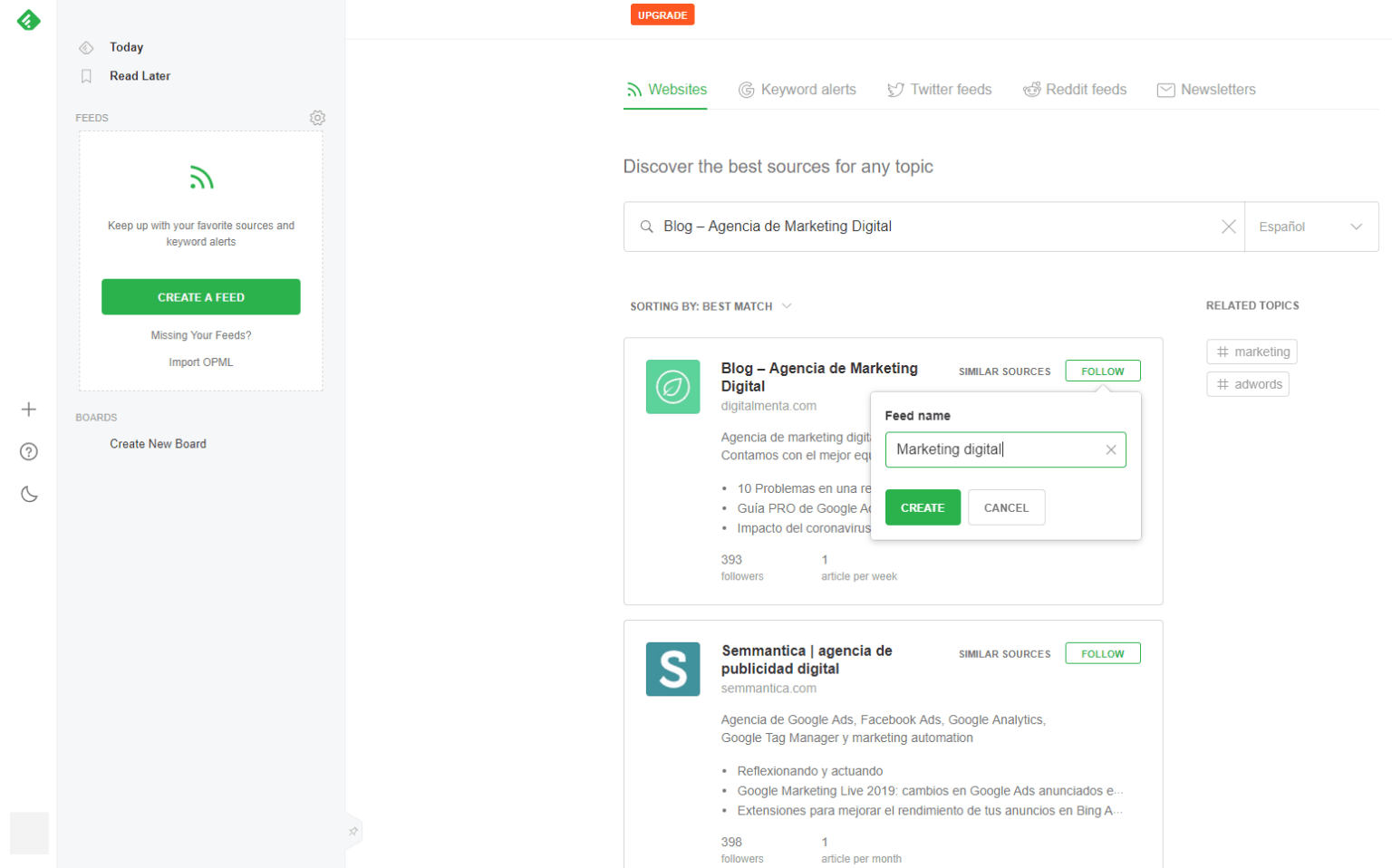 Ventajas del lector de RSS Feedly | Digital Menta